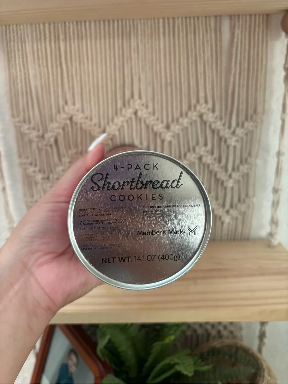 Member's Mark | Holiday | Red Metal Members Mark Shortbread Cookie Tin ...
